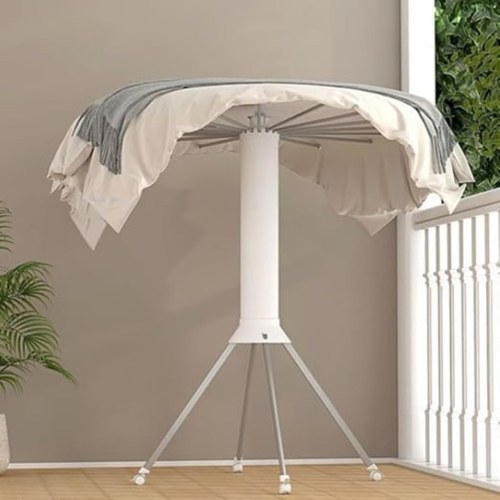 Foldable 360° Rotating Clothes Drying Stand Aluminum Tripod Laundry Ra ...